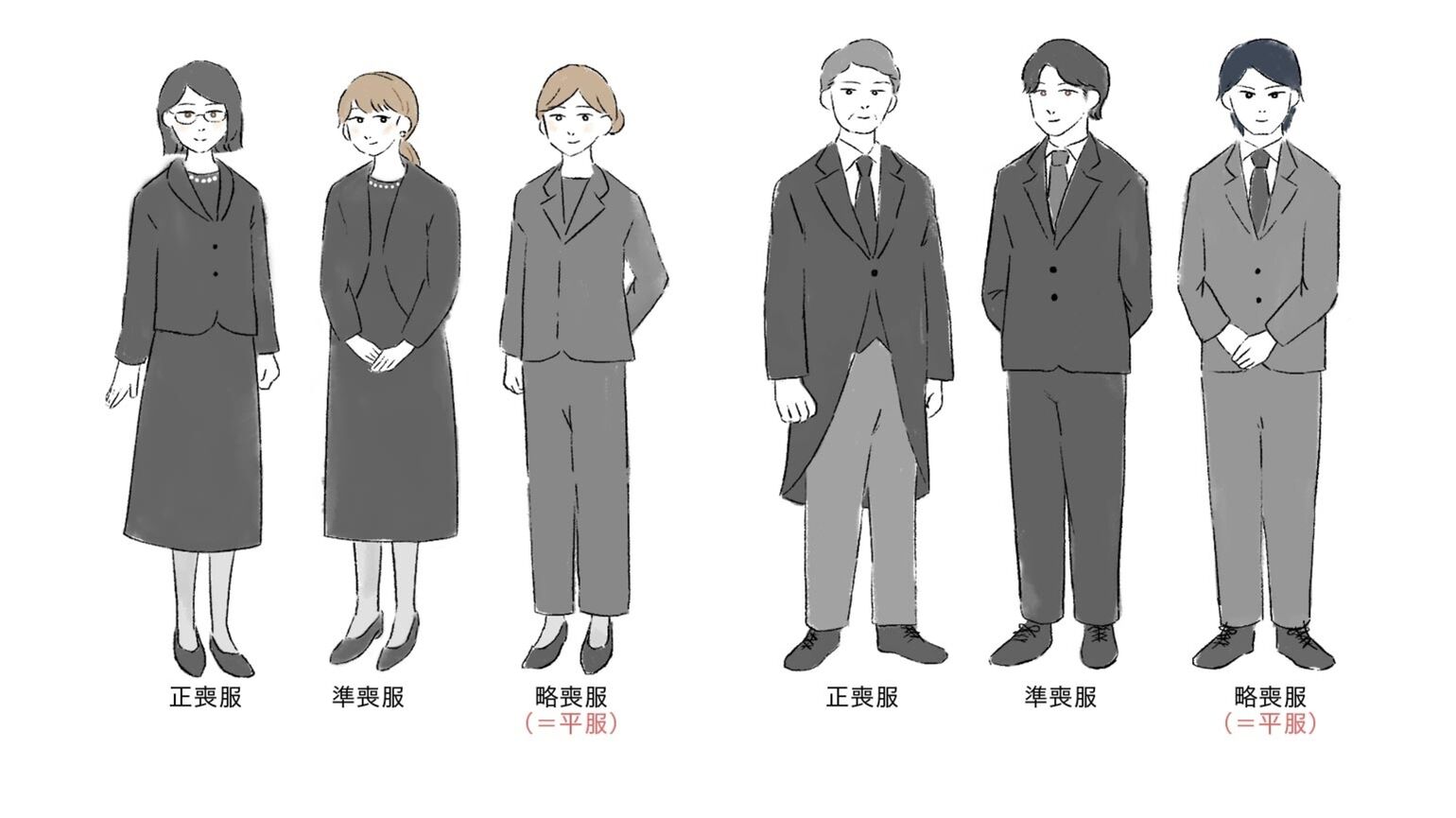 仕事帰りでも慌てずに。通夜、葬式の服装マナーを男性、女性別に解説｜PLST MAGAZINE
